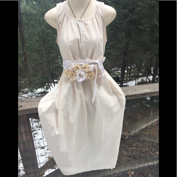 PAZZO | Dresses | Pazzo Creamy Muslin Linen Cotton Smock Slip Dresshp ...